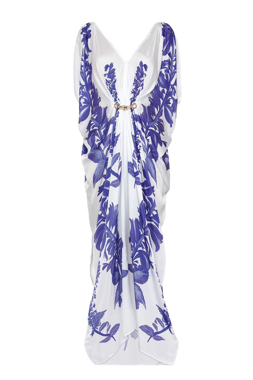 Women's Conscious White Salvia Draped Maxi Salvia Gown - Verandah