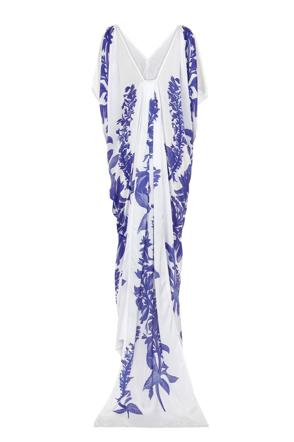 Women's Conscious White Salvia Draped Maxi Salvia Gown - Verandah