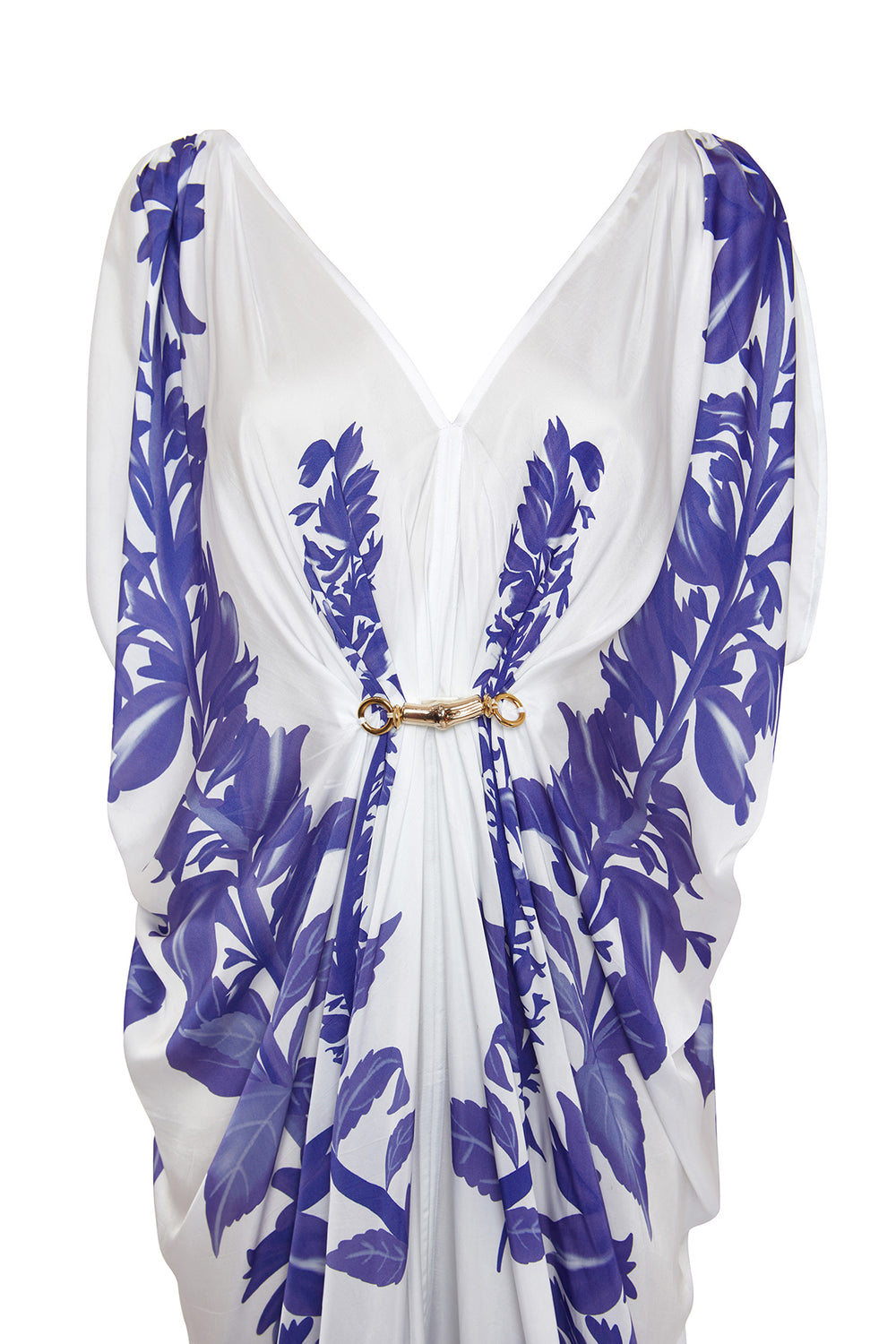 Women's Conscious White Salvia Draped Maxi Salvia Gown - Verandah
