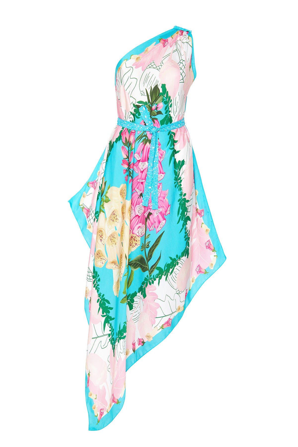 Women's Conscious Aqua Foxgloves Multiway Scarf Dress - Verandah